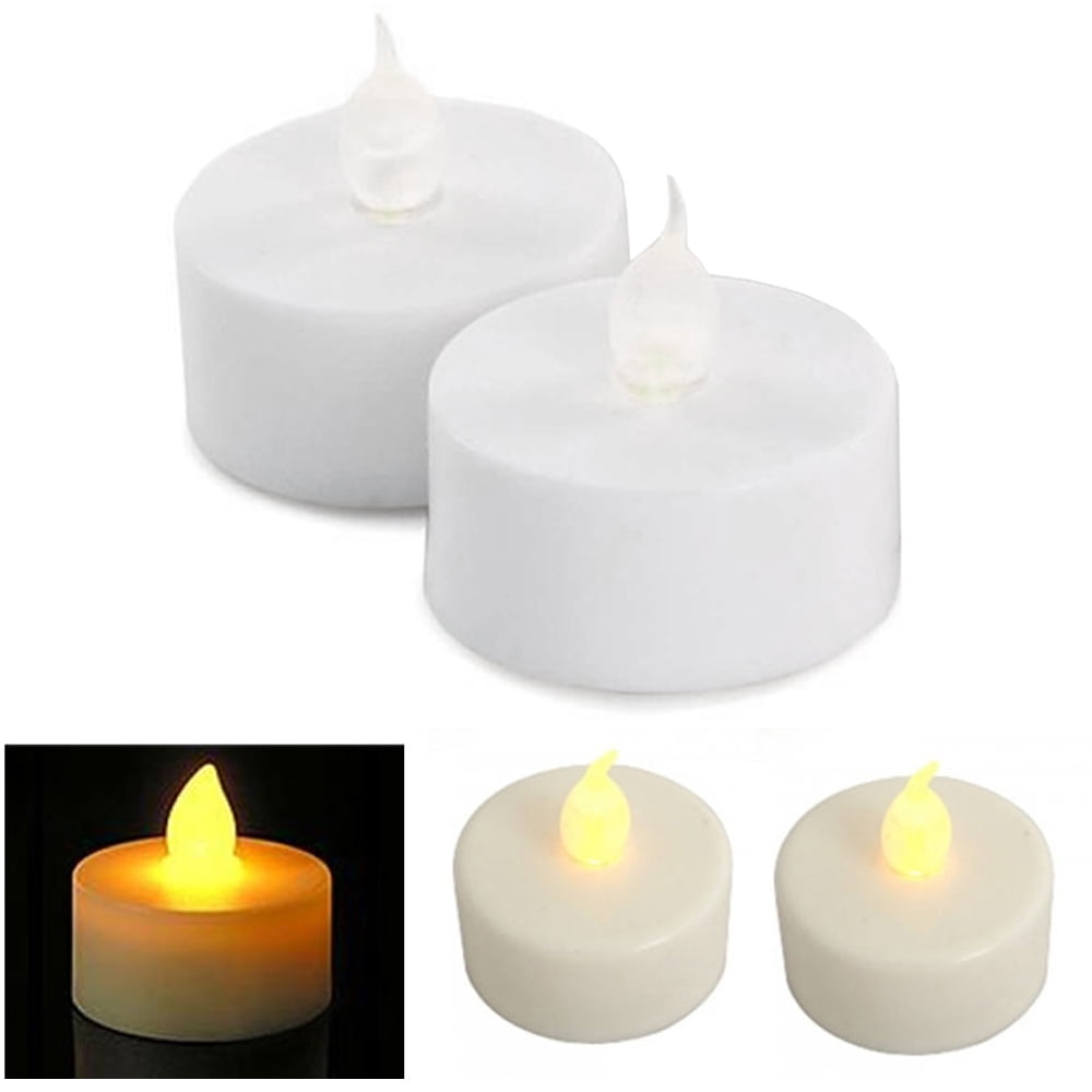 2 Flameless Tea Light Candles Christmas LED Flickering Battery Operated ...