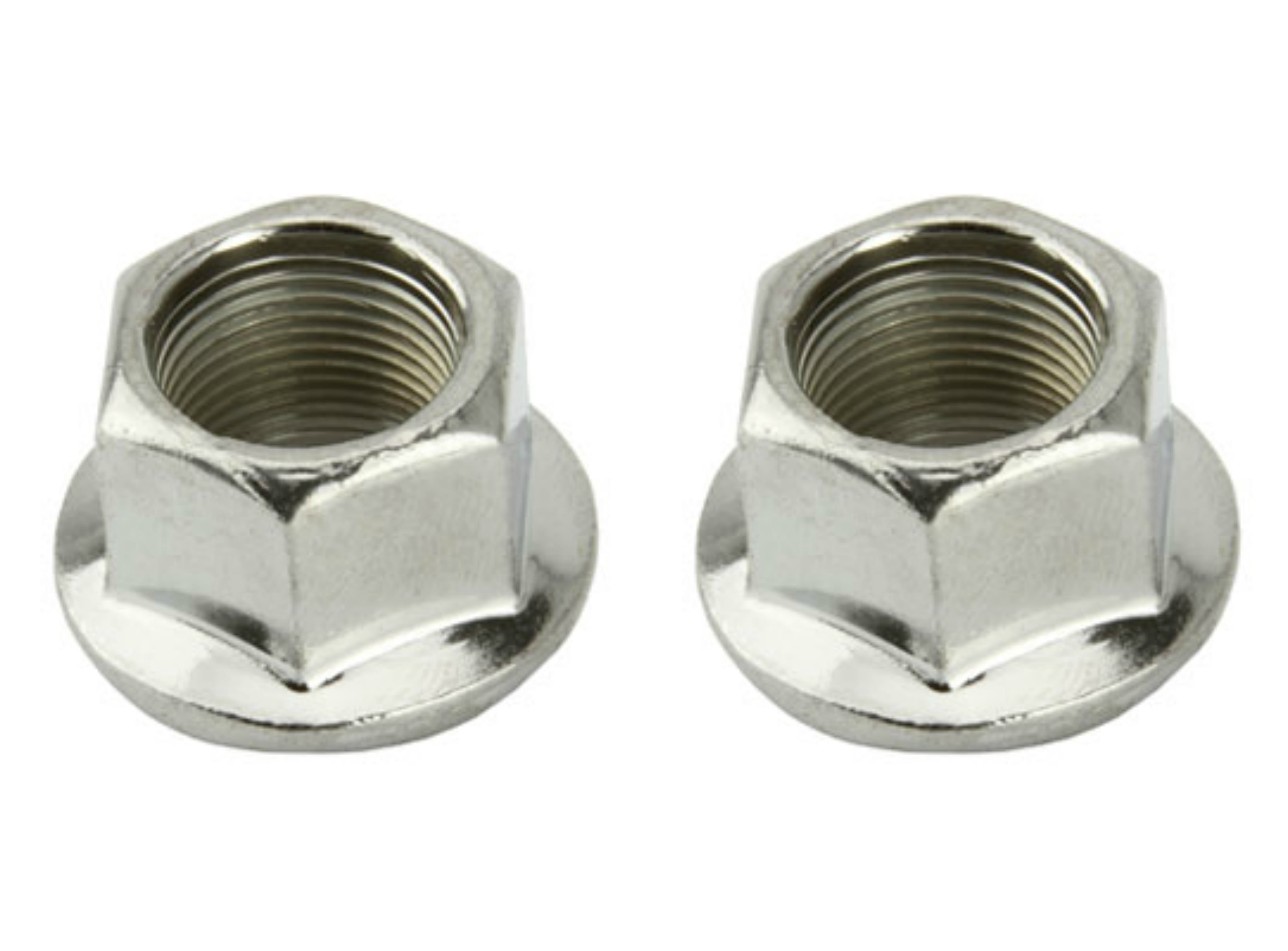 2 - Flange Nuts 14mm Chrome. Set of axle nut. Pair of axle nut. Bicycle ...