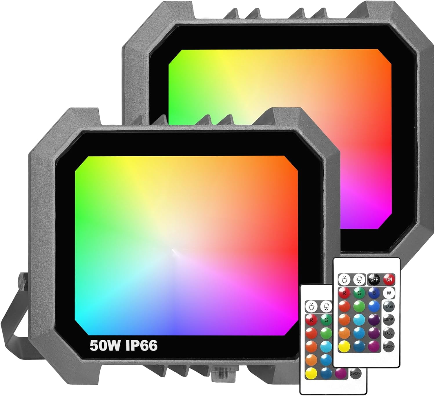 2 Flood Light 50W, 500W Equivalent 5000 LM Outdoor Landscape Flood ...