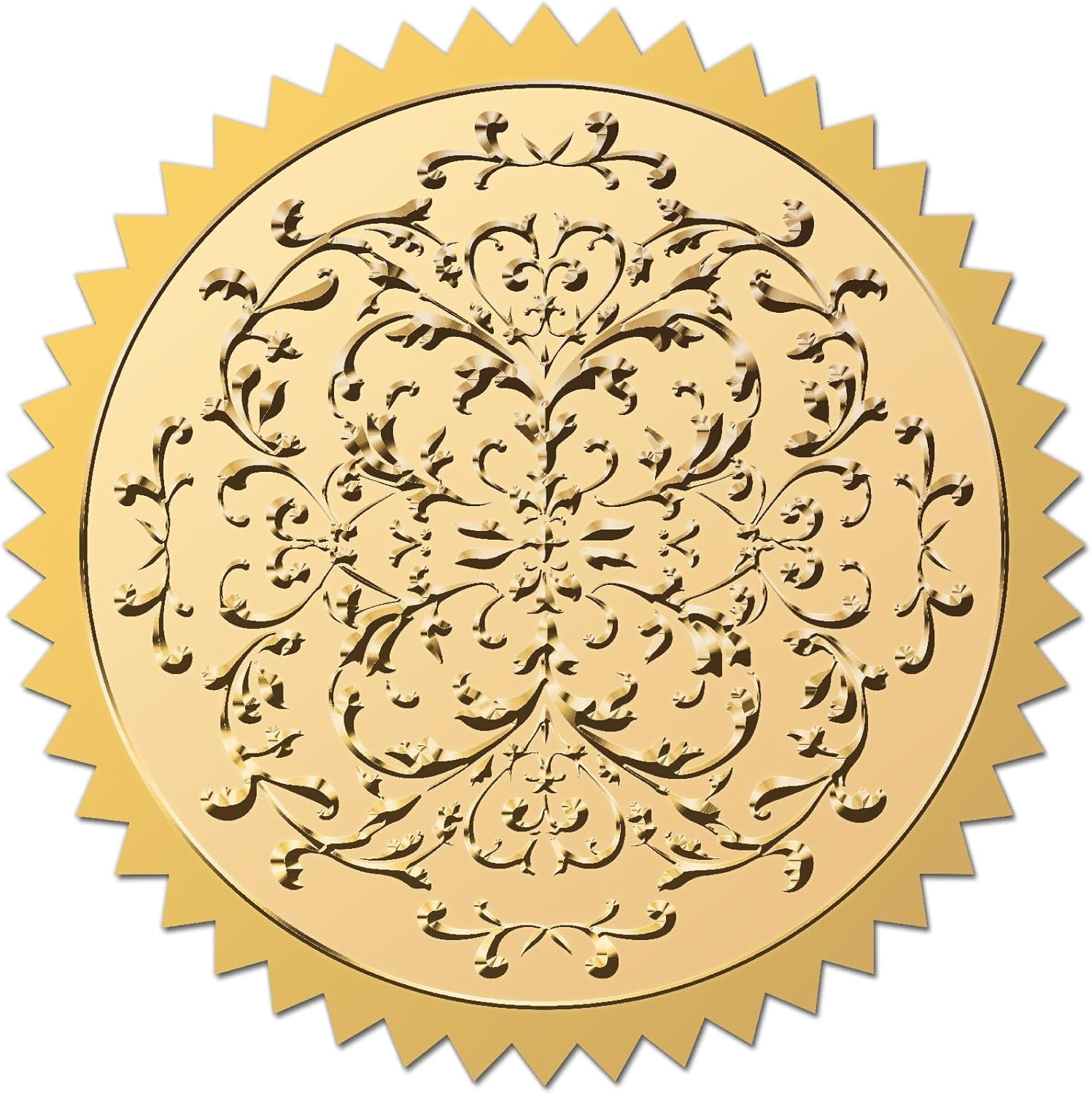 2" Flower Gold Envelopes Stickers Self Adhesive Golden Certificate ...