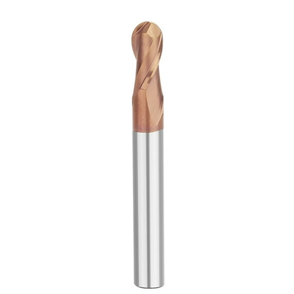 2-Flute Tungsten Steel Alloy Extended Ball Nose End Mill Coated ...