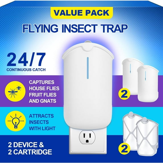 2 Flying Insect Traps & 2 Cartridges - Compatible with M364A Refill ...