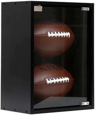 2 Football Display Case, Wall Mount Full Size Rugby Holders for Balls ...