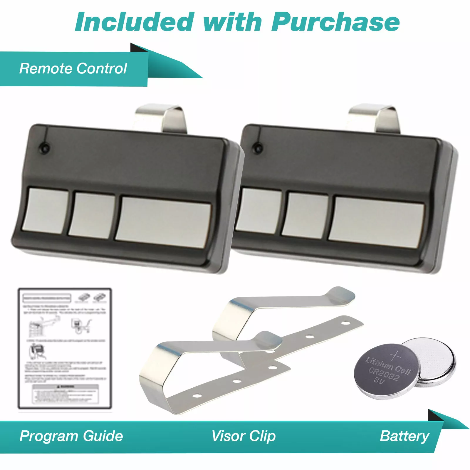 2 For 973LM Liftmaster SEARS Craftsman 3 Button Garage Remote 390mhz ...