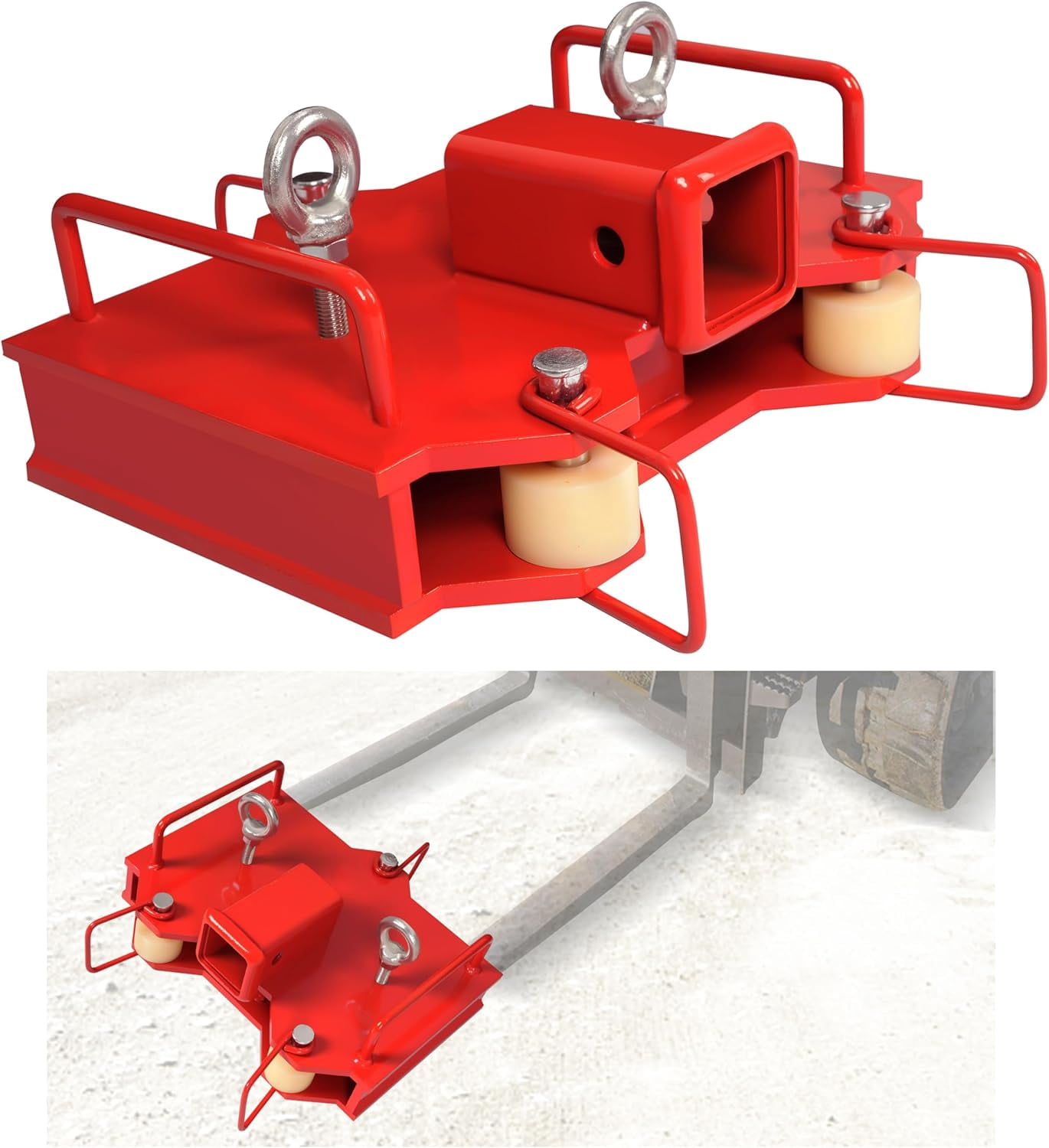 2'' Forklift Trailer Hitch Receiver 6500 LBS Capacity for Dual Pallet ...