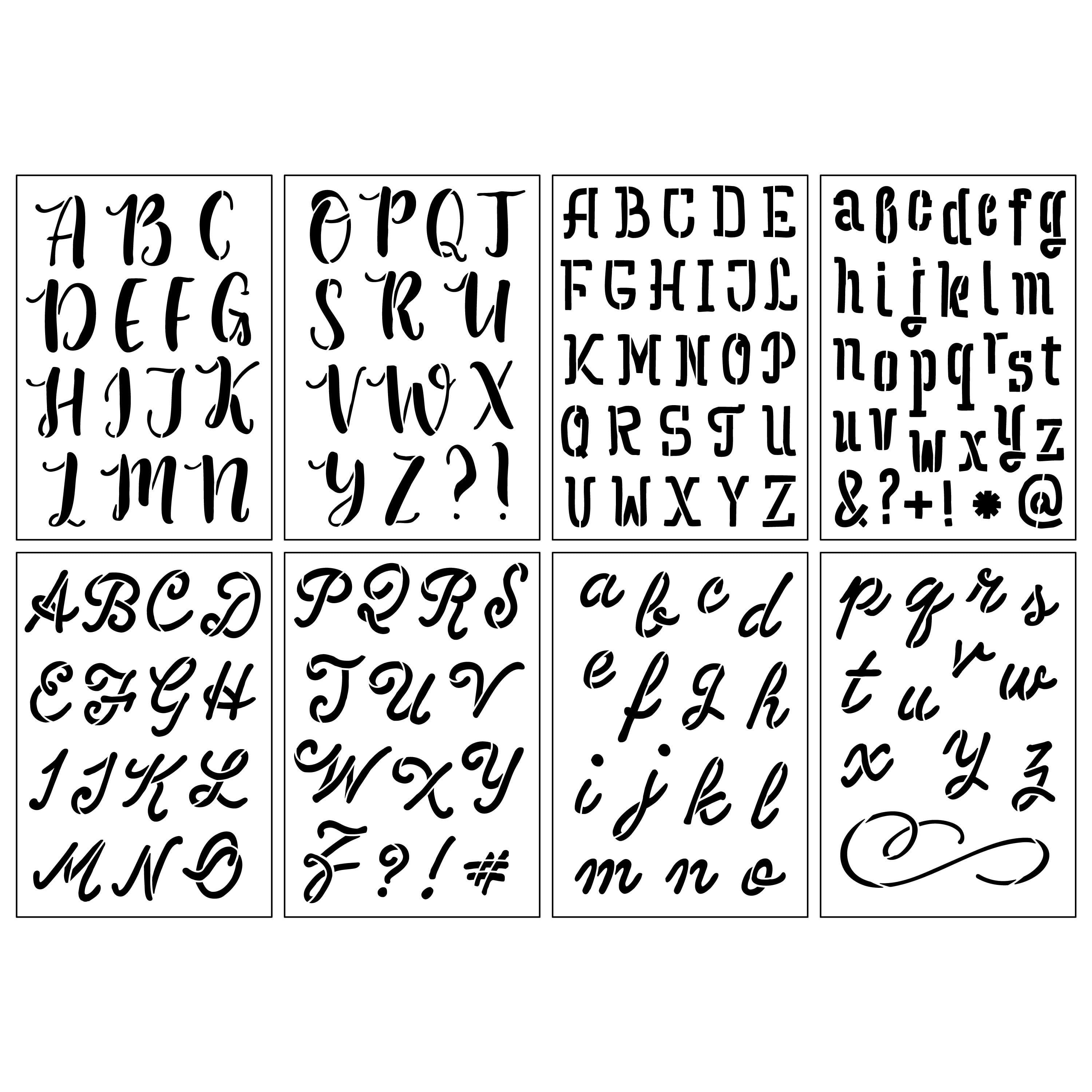 2" Formal Alphabet Stencils by Craft Smart – Reusable Plastic Stencil ...