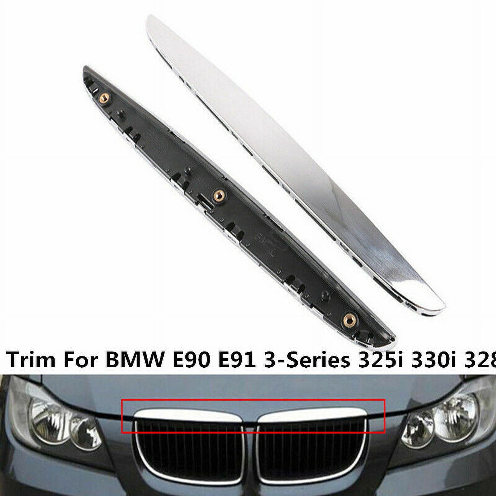 2 Front Hood Molding Painted Chrome Trim For BMW E90 E91 3-Series 325i ...