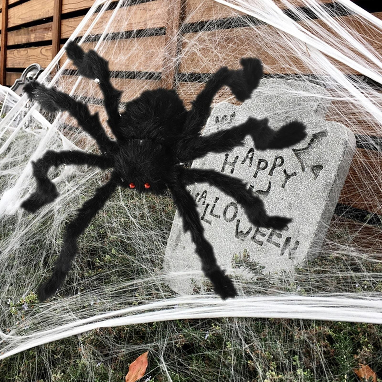 2 Ft Halloween Spider, Soft Hairy Black Spider, Realistic Large Scary ...