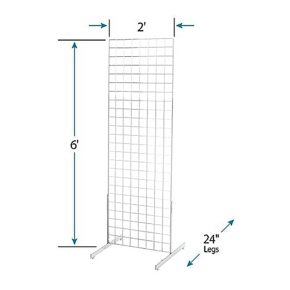 2 Ft X 6 Ft Chrome Standing Grid Screen - Includes Grid Panel And 2 ...
