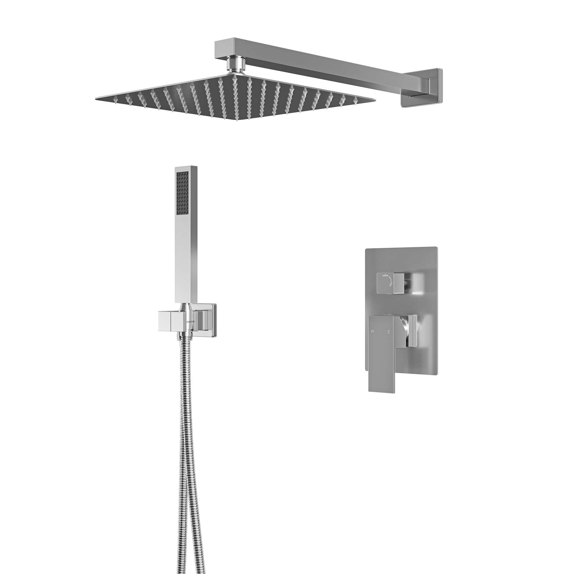 2-Function Concealed Pressure-Balance Valve Shower Set with Stainless ...