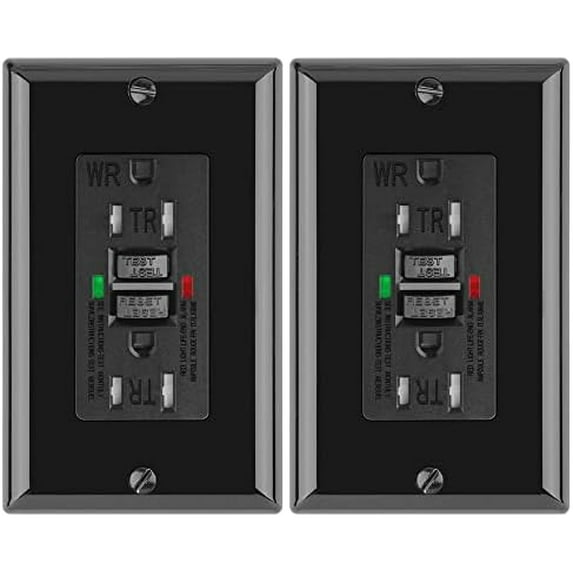 2 - GFCI Outlet 15 Amp, , Self-Test GFI Receptacles, TamperResistant ...