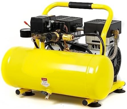 2 Gallon 1 HP Oil Free Air Compressors Portable Hand Carry 110V 125 PSI ...