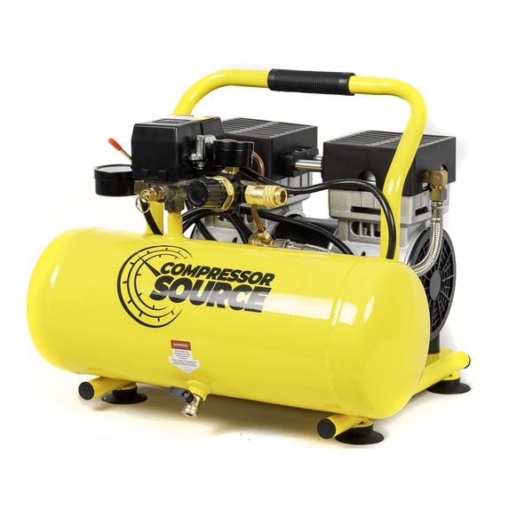 2 Gallon 1 HP Oil Free Air Compressors Portable Hand Carry 110V 125 PSI ...