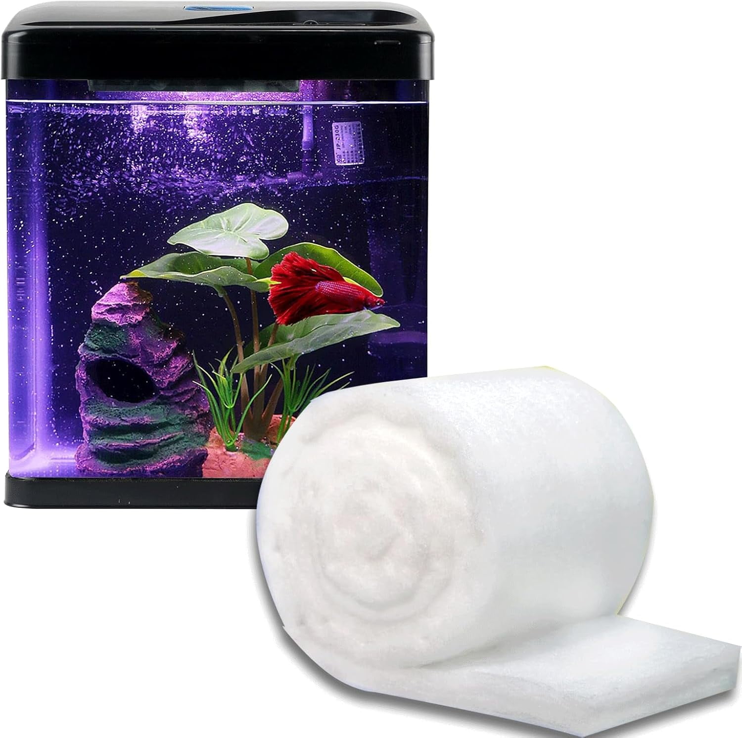 The 2 Gallon Betta Fish Tank Starter kit Comes with White Cotton and is ...