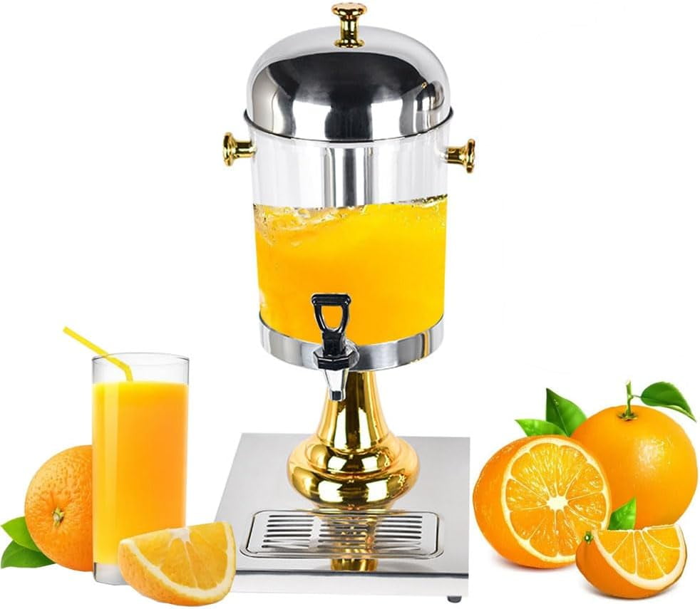 2 Gallon Beverage Dispenser, Glass Drink Dispenser with Ice Container ...