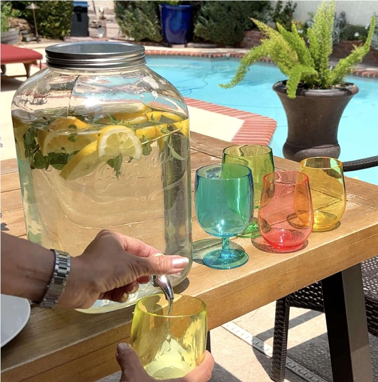 - 2 Gallon Beverage Dispenser with Lid and Spigot (Set of 2), , Plastic ...