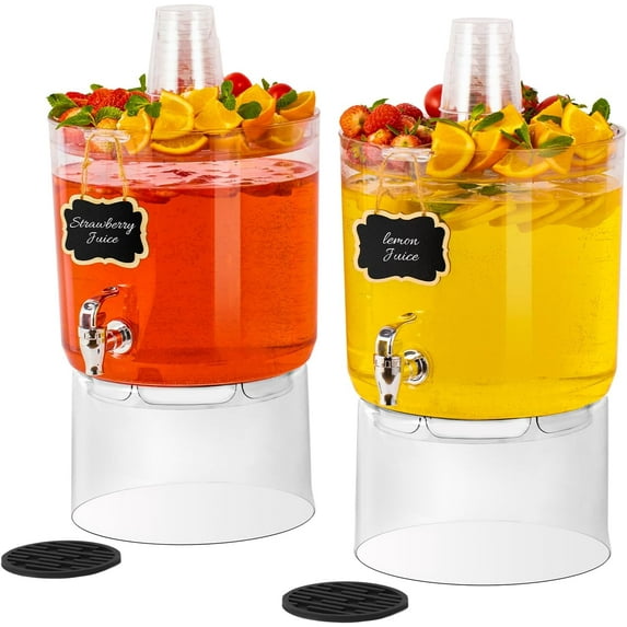 2 Gallon Beverage Dispenser for Parties 2 PACK, BPA-Free Drink ...