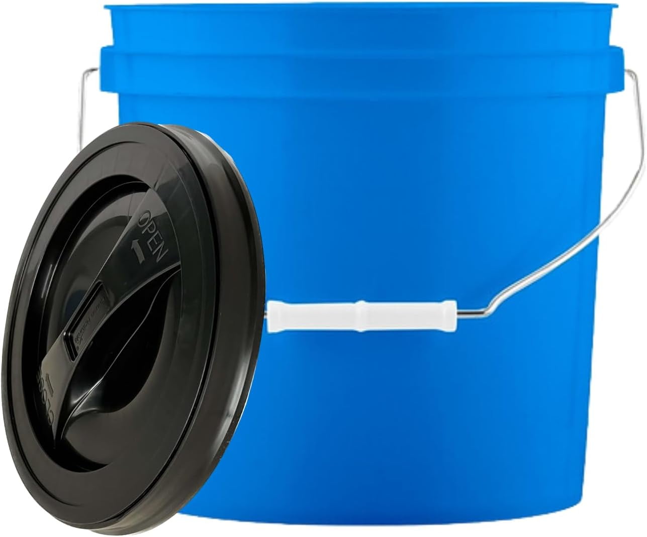 2 Gallon Blue Made in Food Grade BPA Bucket Pail with Screw On Lid ...