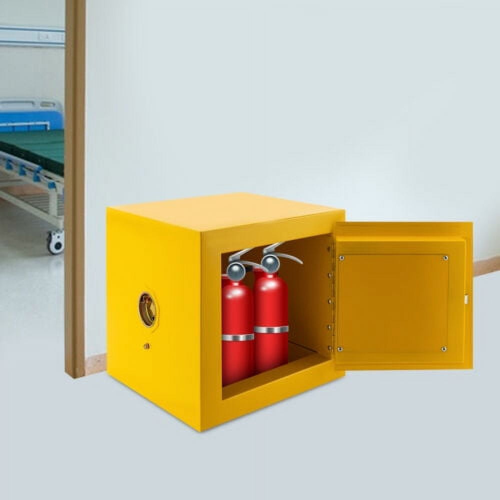 2 Gallon Yellow Hazardous Storage Cabinet for Flammable Liquids, Single ...