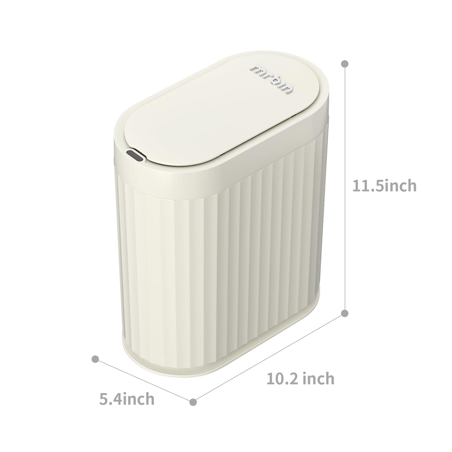2 Gallon Cream White Touchless Trash Can – Slim Sensor Bin for Bathroom ...