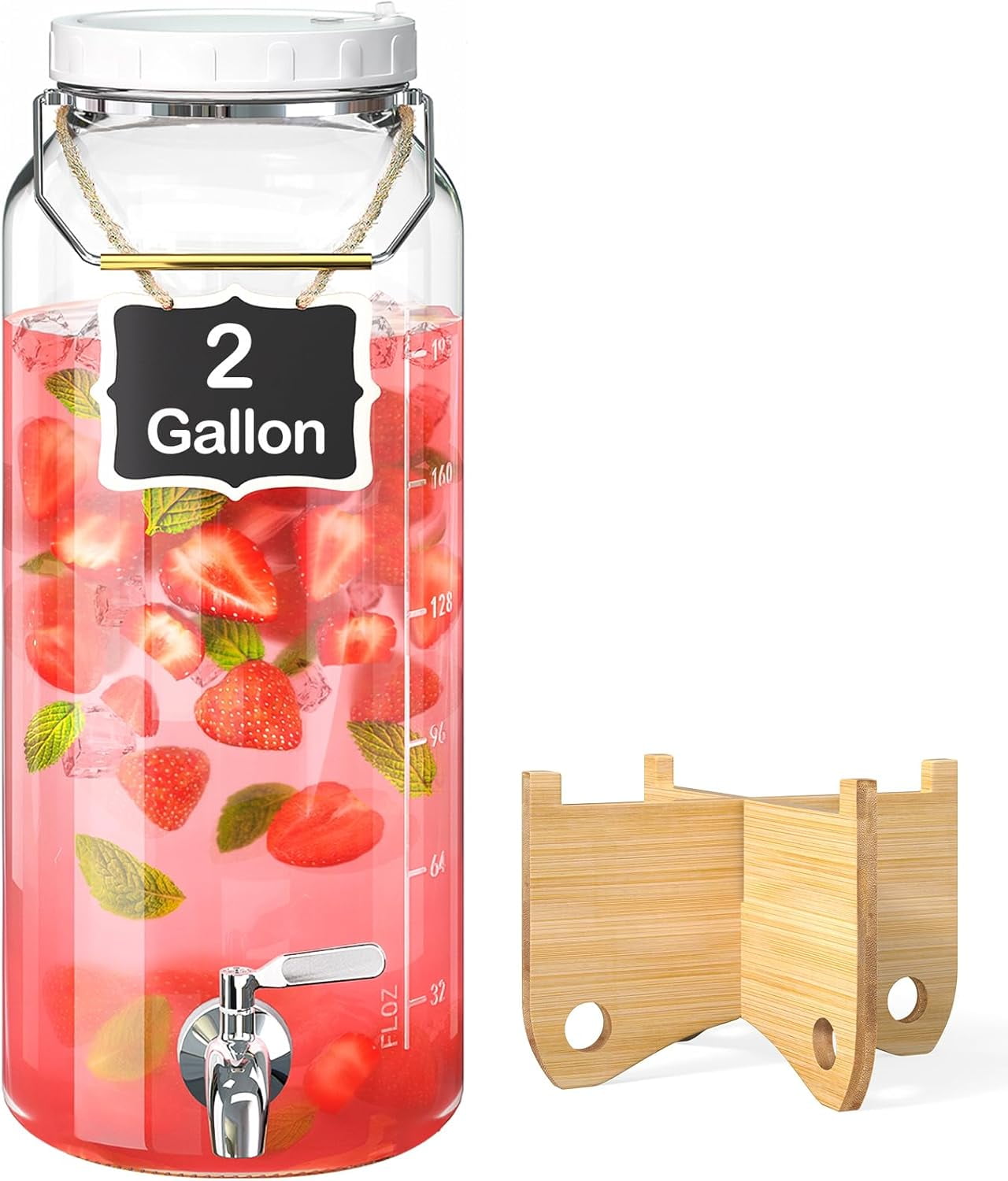 2 Gallon Drink Dispenser for Parties（7600ML）, 1 Pack Leak Proof ...