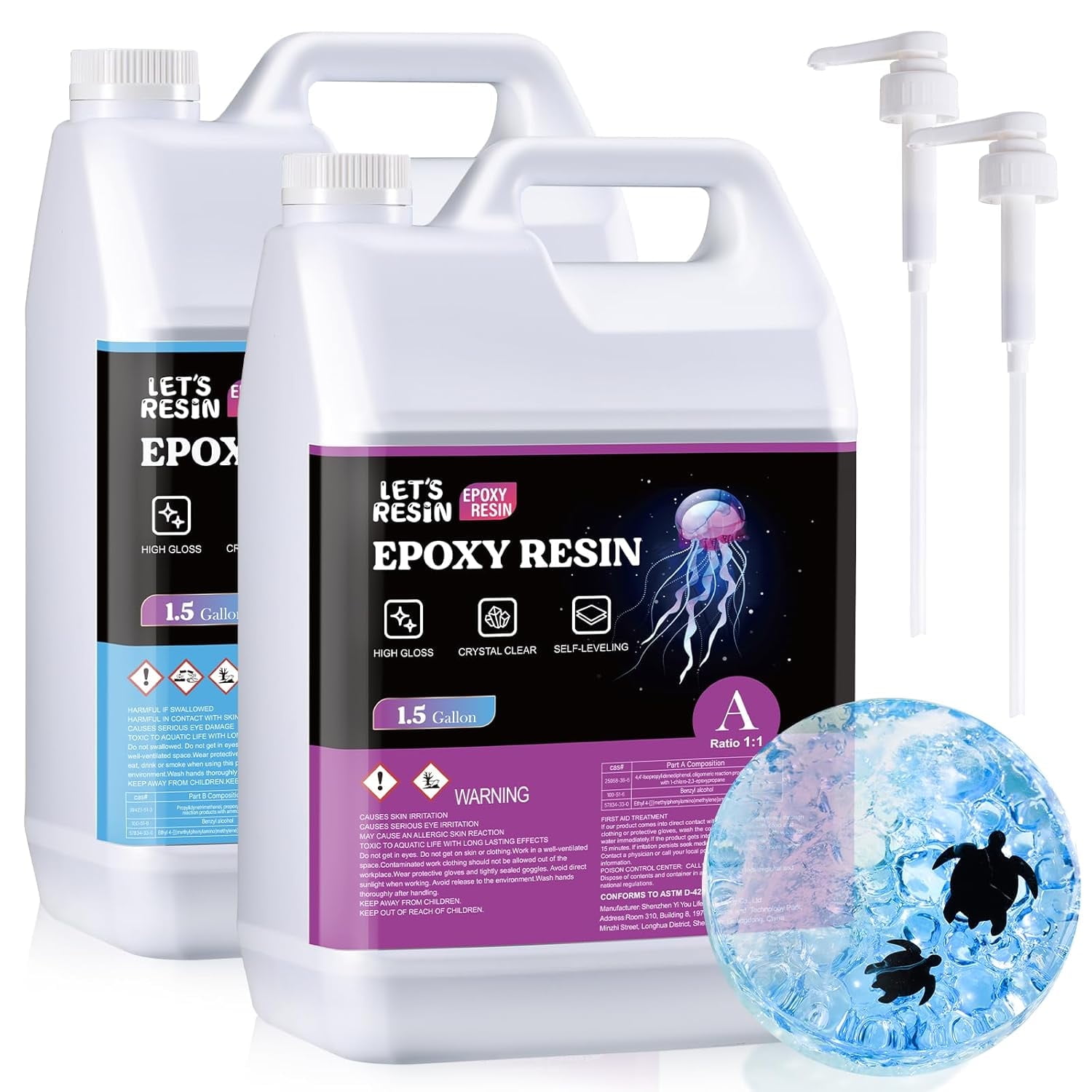 LET'S RESIN 2 Gallon Epoxy Resin Kit - Bubble Free, Crystal Clear with ...