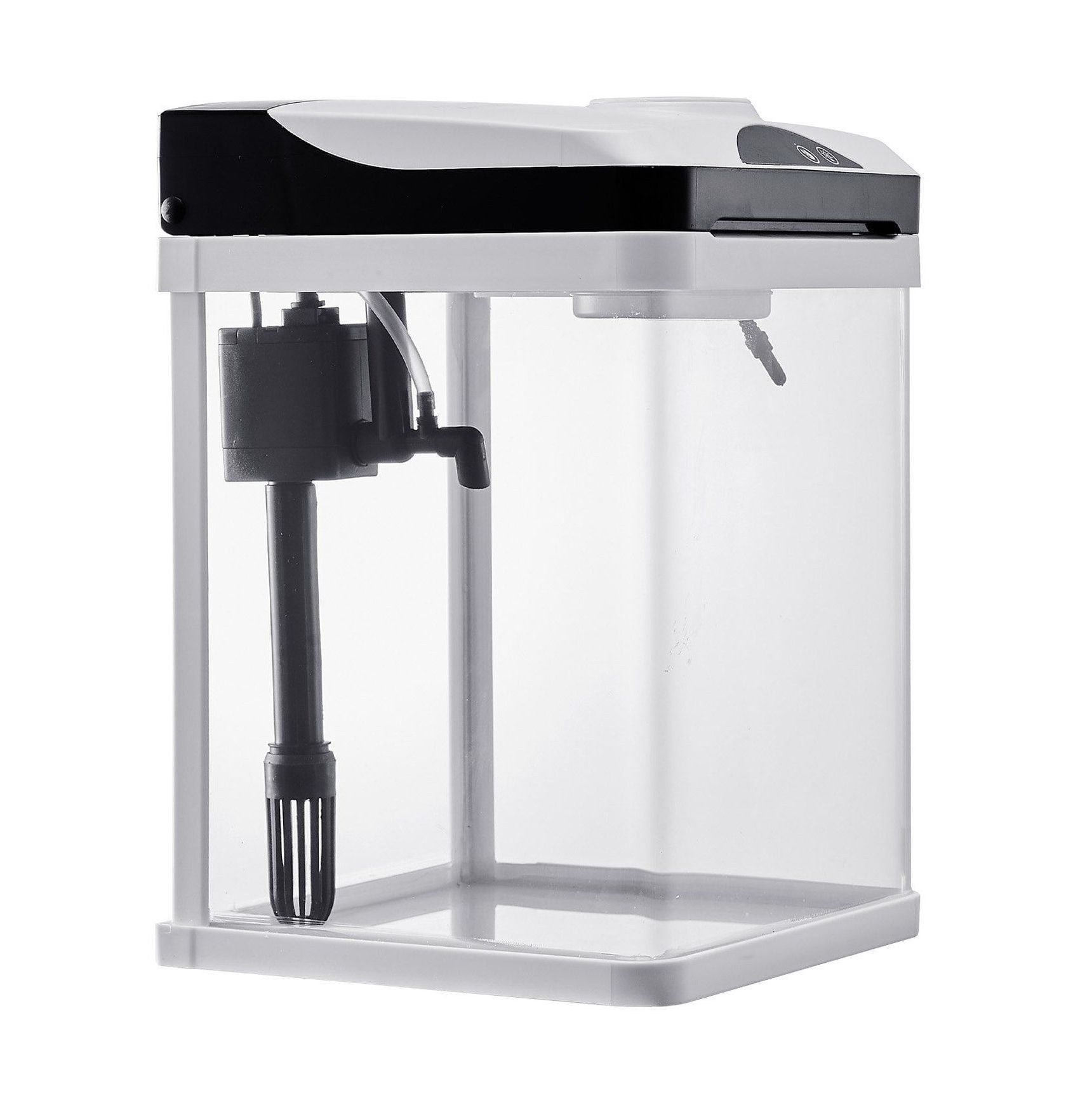 2 Gallon Fish Tank Aquarium LED Square Glass Tank w/Temperature ...