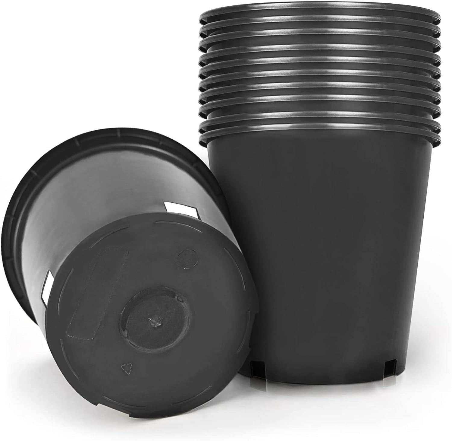 2 Gallon Flexible Nursery Pots Gallon Pot with Drainage Holes Plastic ...