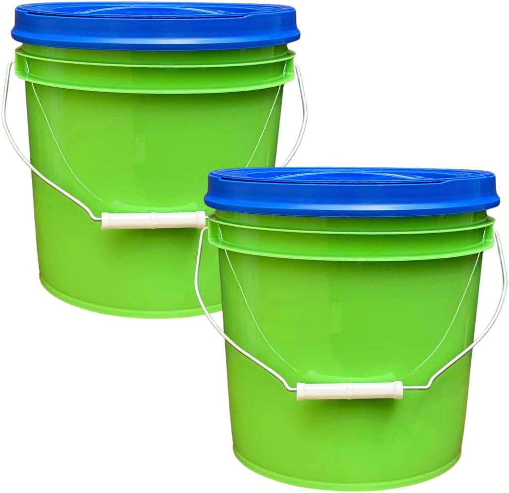 2 Gallon Food Grade - BPA Free Made in USA Buckets Lime Color pails ...