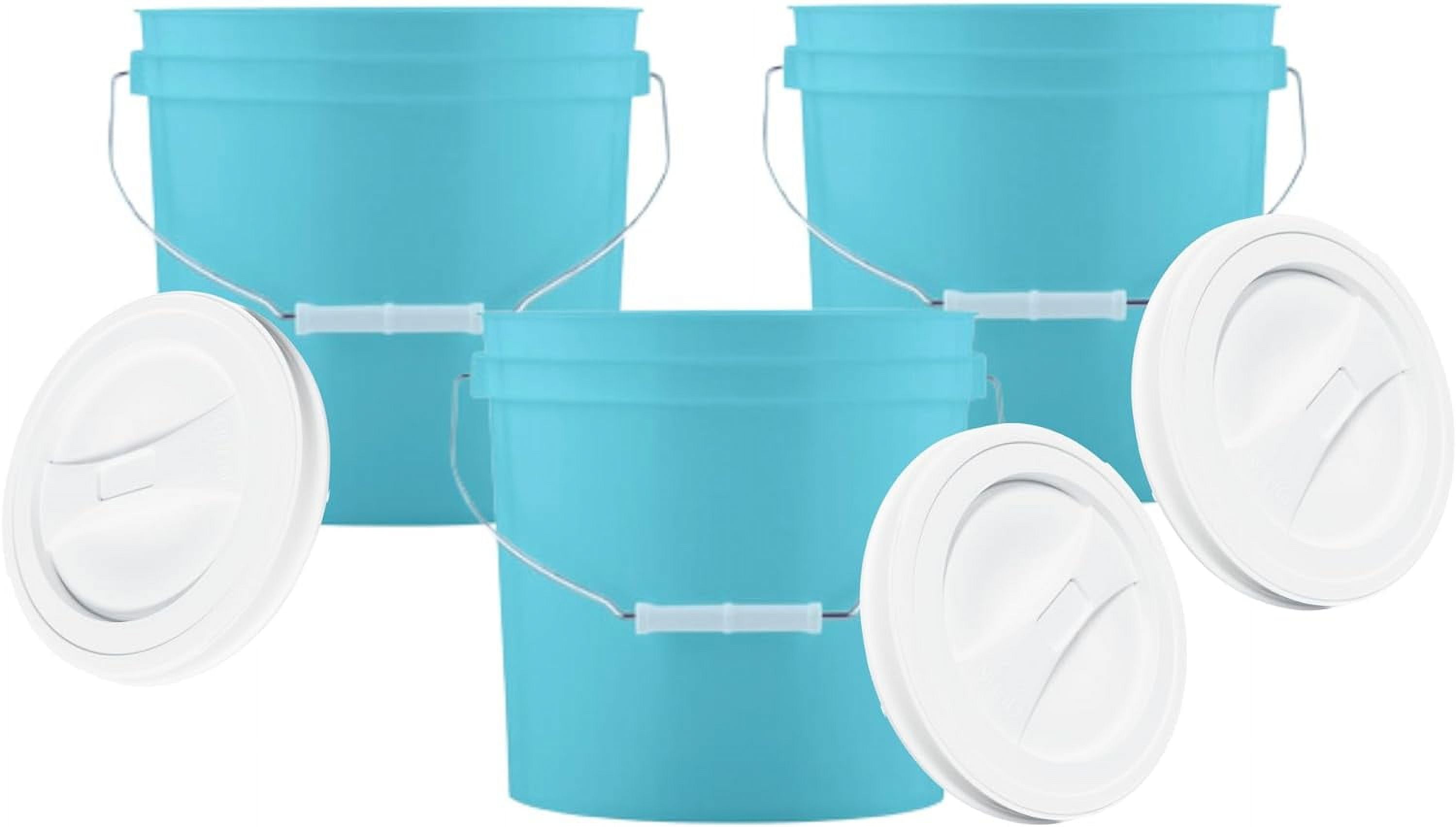 2 Gallon Food Grade BPA Free Made in USA Buckets pails with White Screw ...
