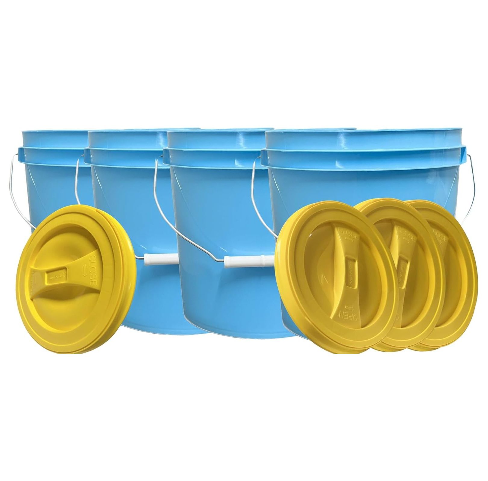 2 Gallon Food Grade Plastic Bucket with Screw on Lids, Made in USA ...