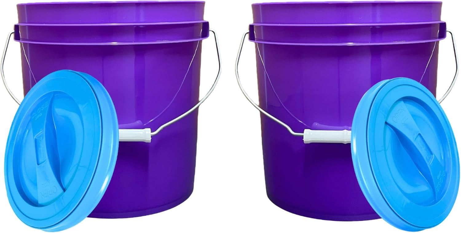 2 Gallon Food Grade Plastic Bucket with Screw on lid Made in USA ...