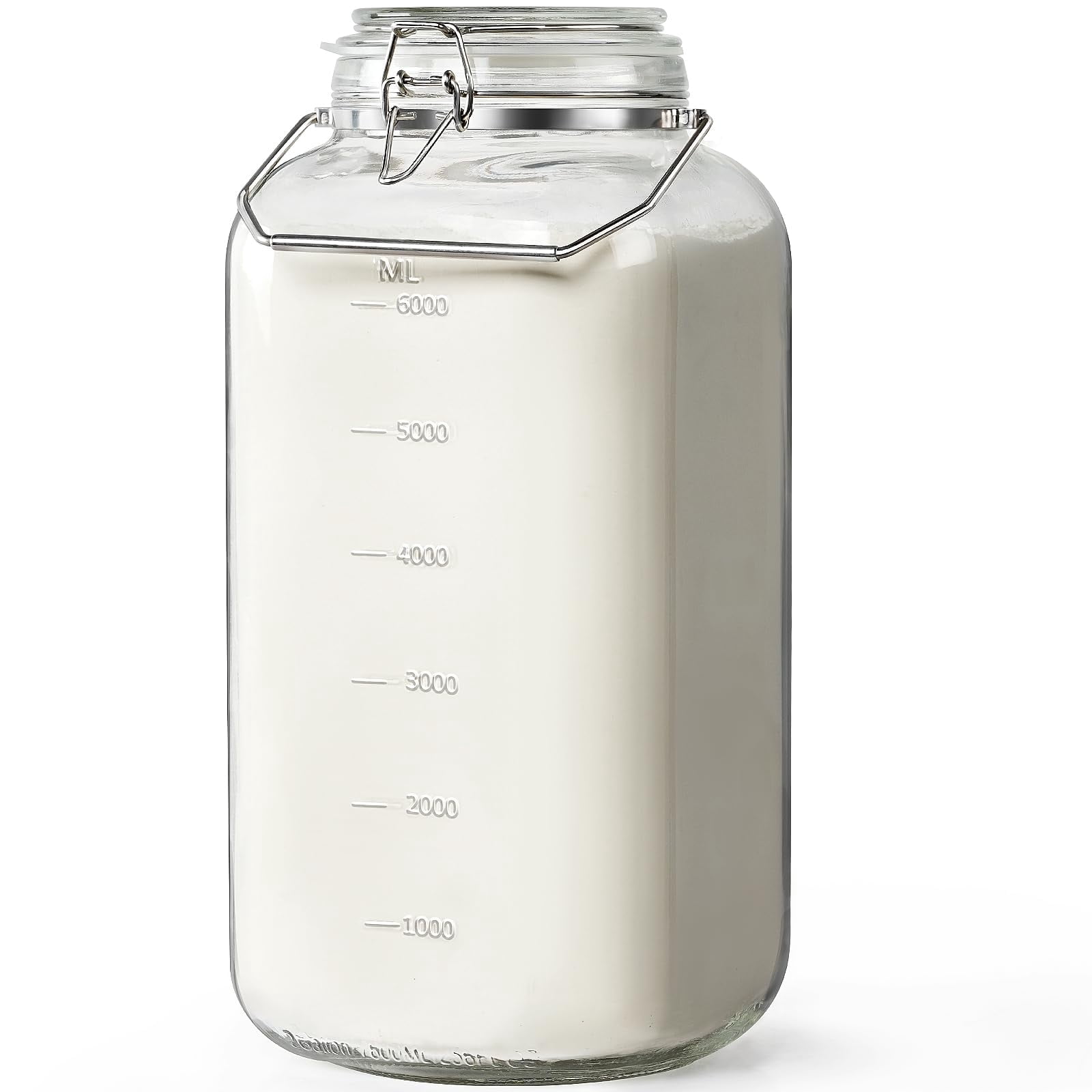 2 Gallon Glass Jar with Airtight Lid, 1 Pack Glass Storage Jars with ...