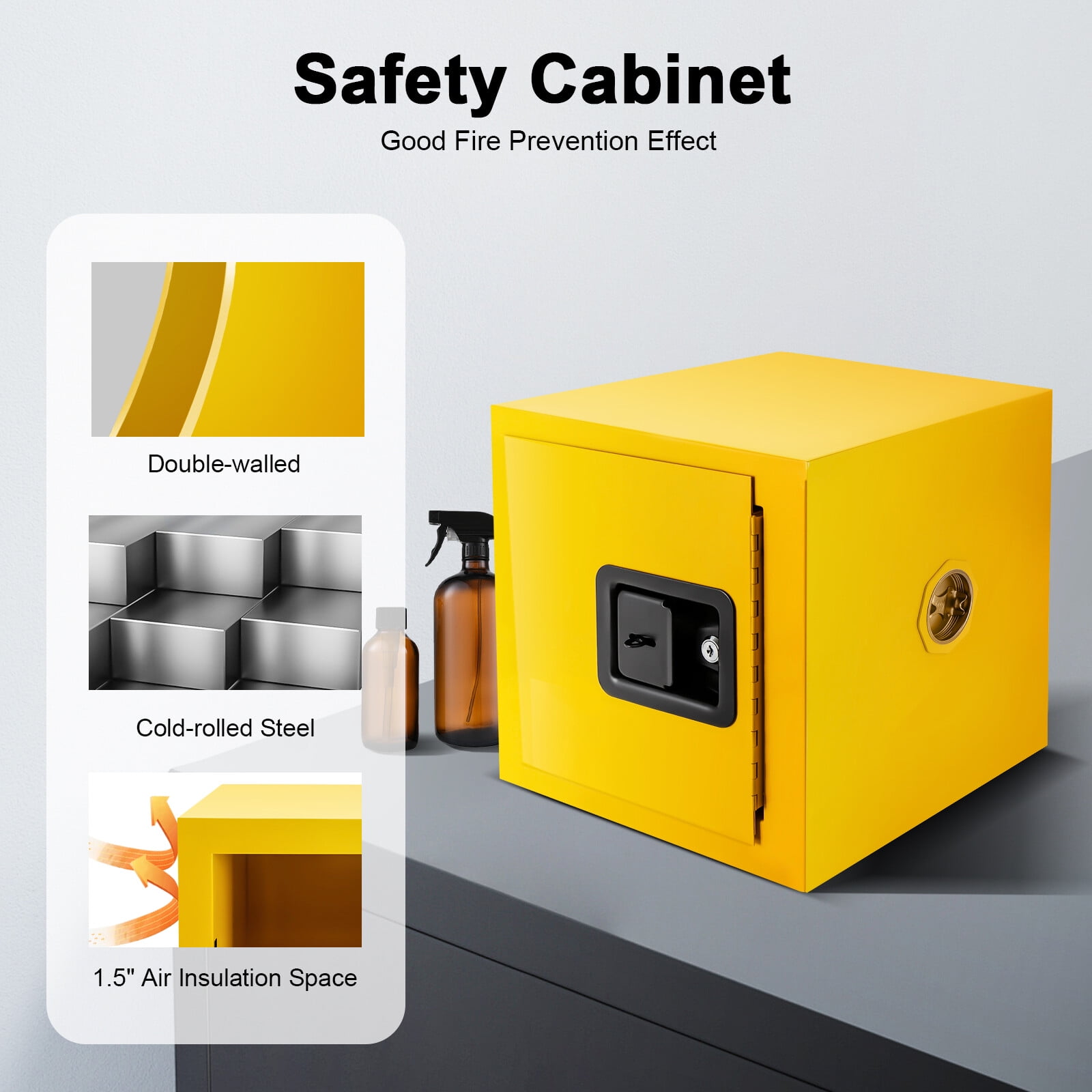 2 Gallon Hazardous Storage Cabinet Explosion Proof Flammable Safety ...