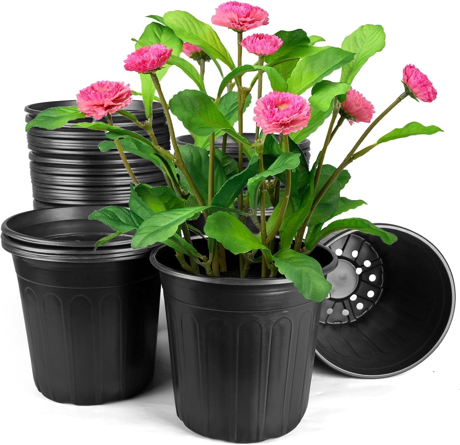 2 Gallon Pots for Plants, 8.7 Inch Gallon Nursery Pots with Drainage ...
