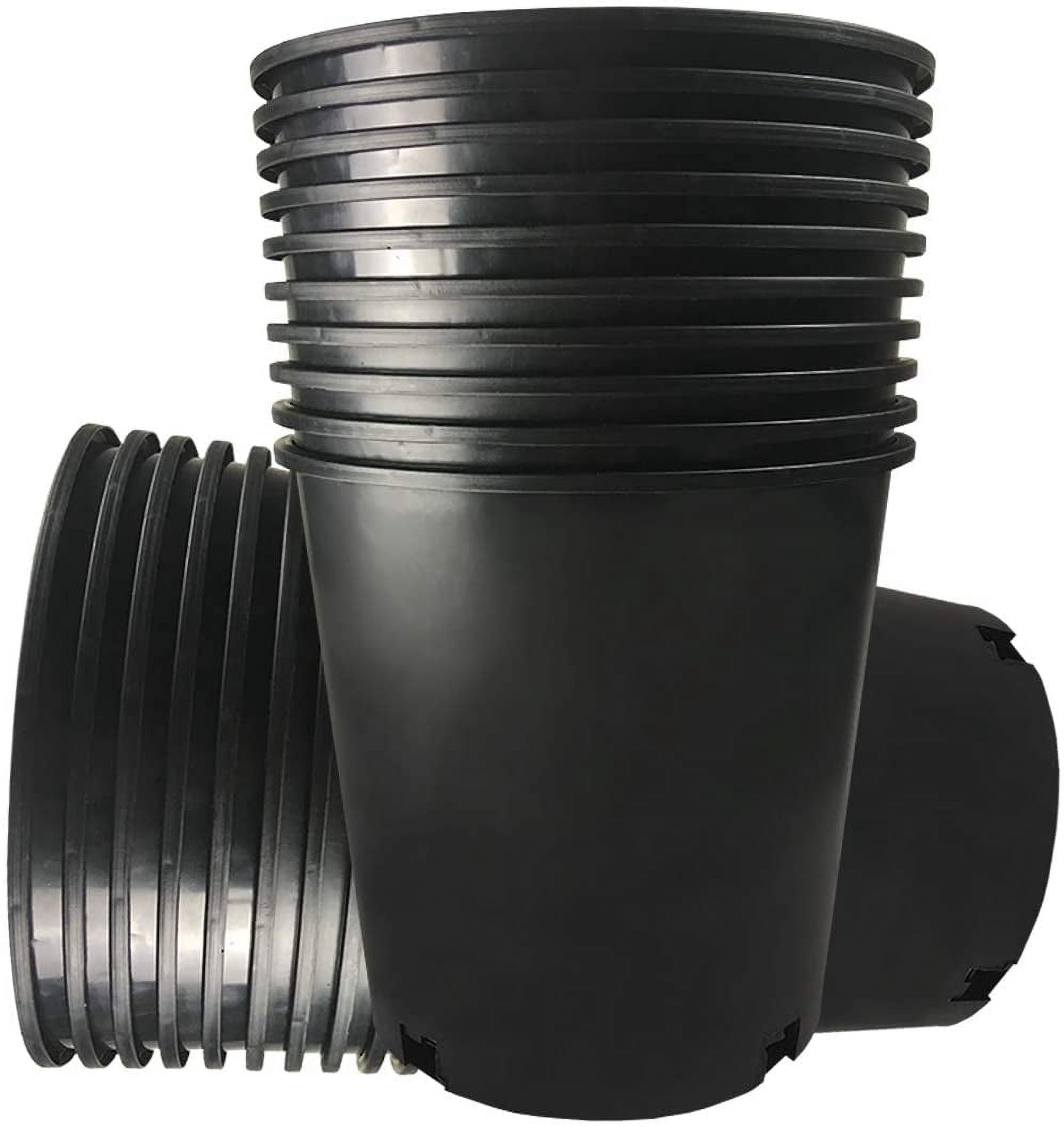 2 Gallon Premium Black Plastic Nursery Plant Container Garden Planter ...