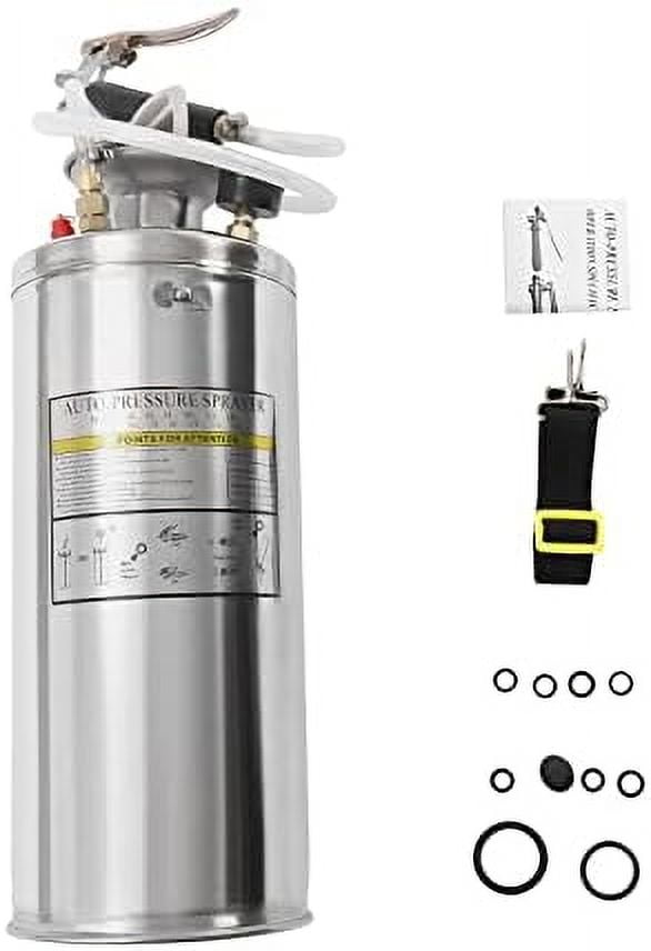 2 Gallon Stainless Steel Pump Sprayer, with Reinforced Hose, Adjustable ...