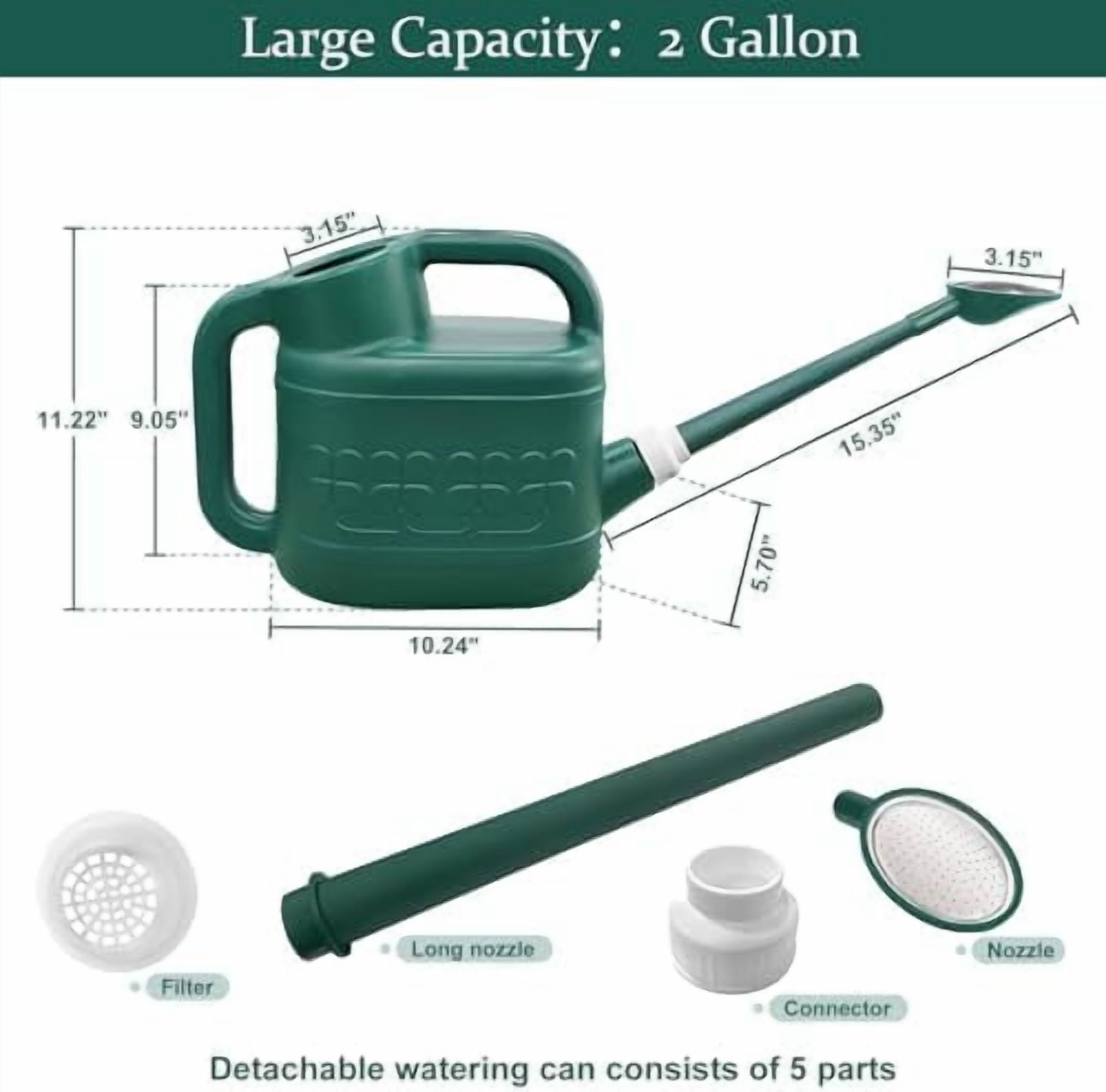 2 Gallon Watering Can, Garden Watering Can Outdoor, Plant Water Can ...