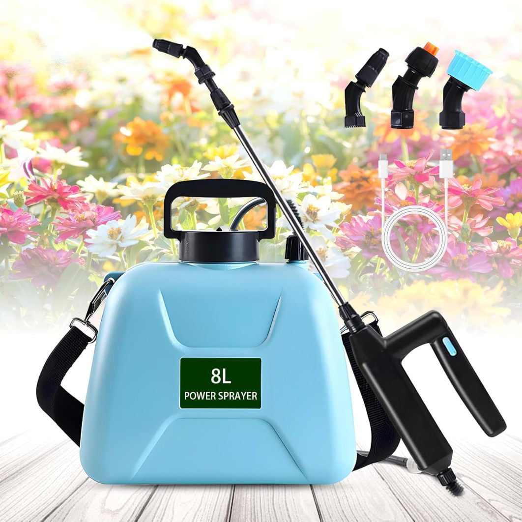 2 Gallon Weed Sprayer,Battery Powered Sprayer with 3 Mist Nozzles ...