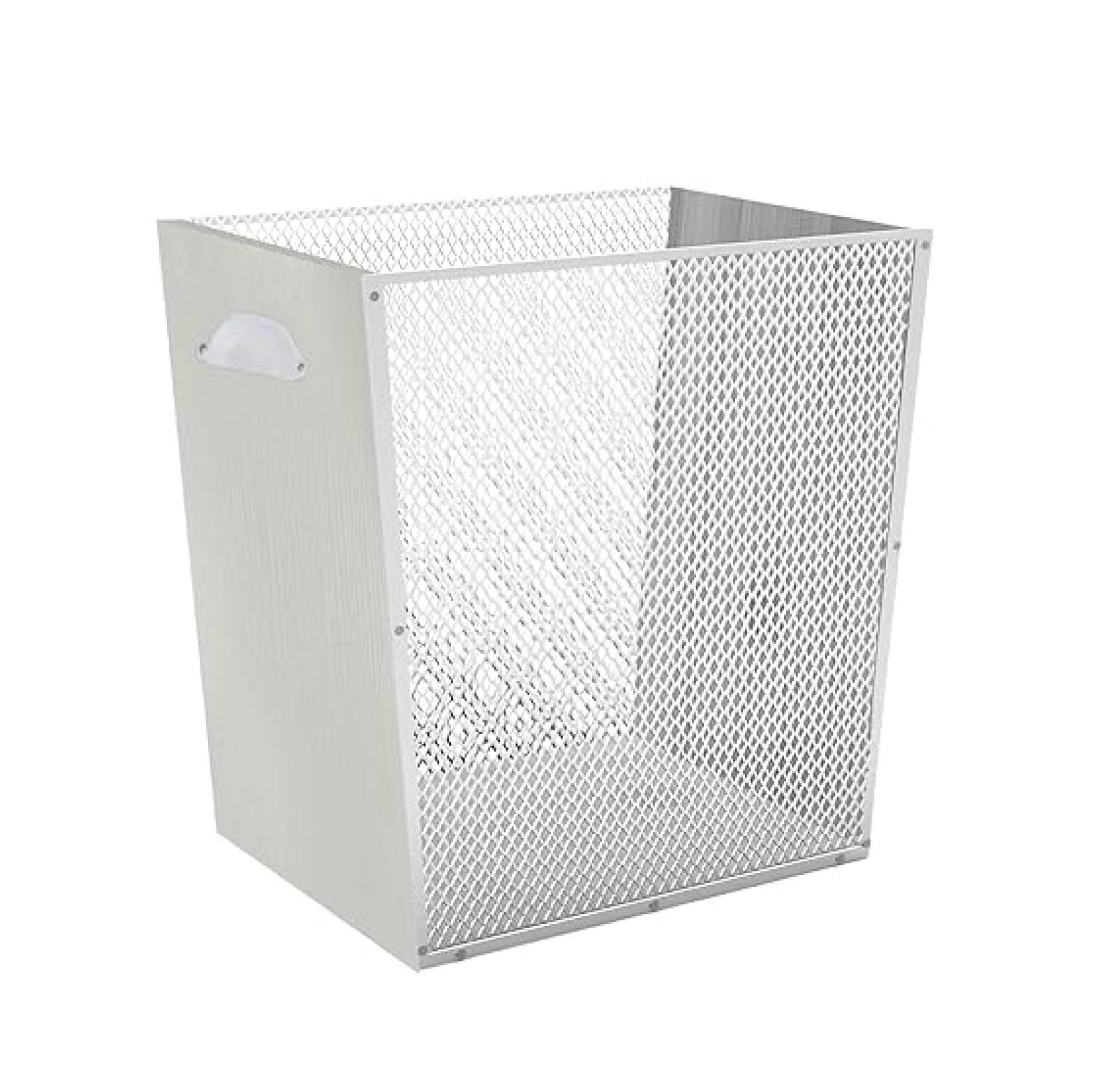 2 Gallon White Wooden Trash Can - Rustic Office Waste Paper Basket ...