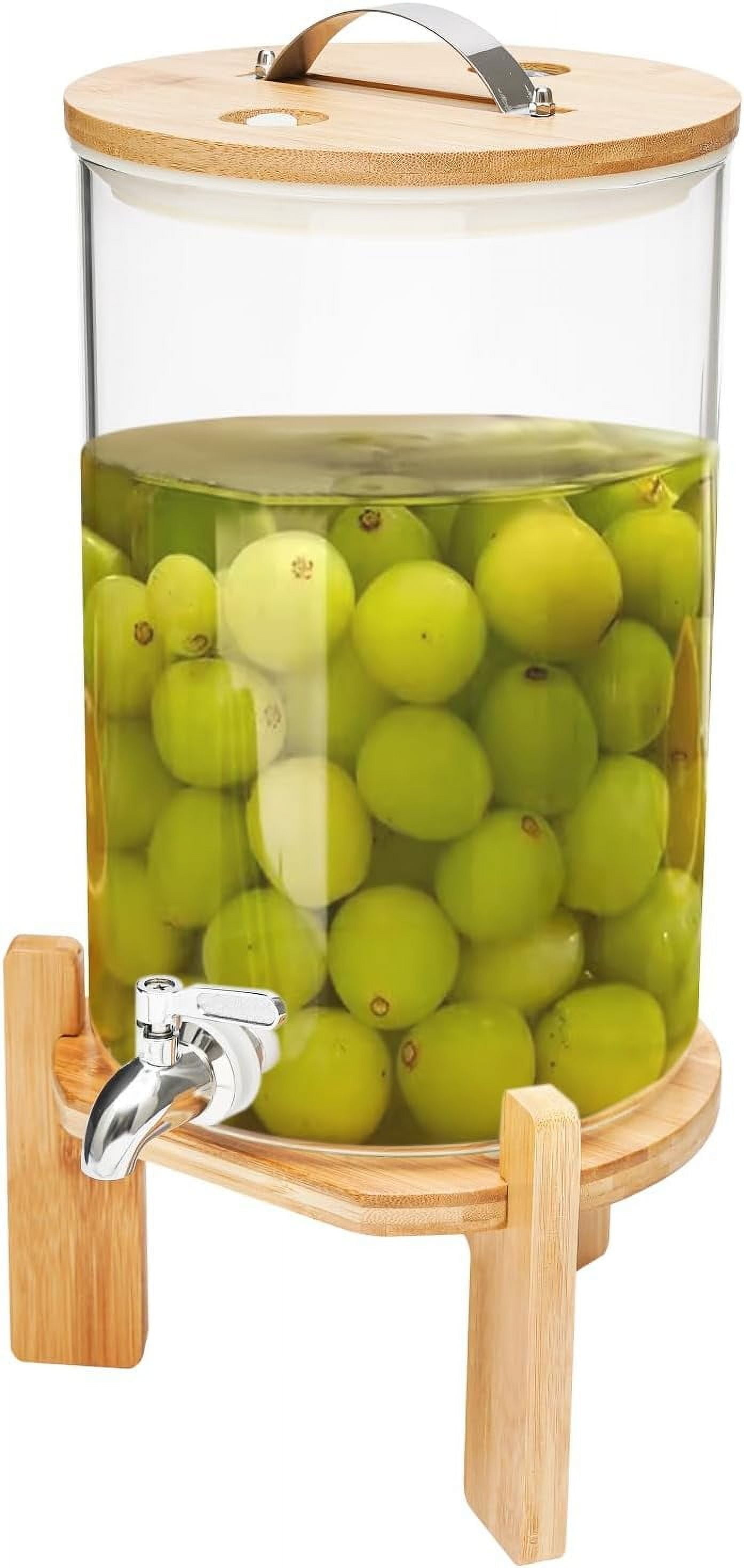 2 Gallons Drink Beverage Glass Dispenser Glass Beverage Dispenser 2 ...
