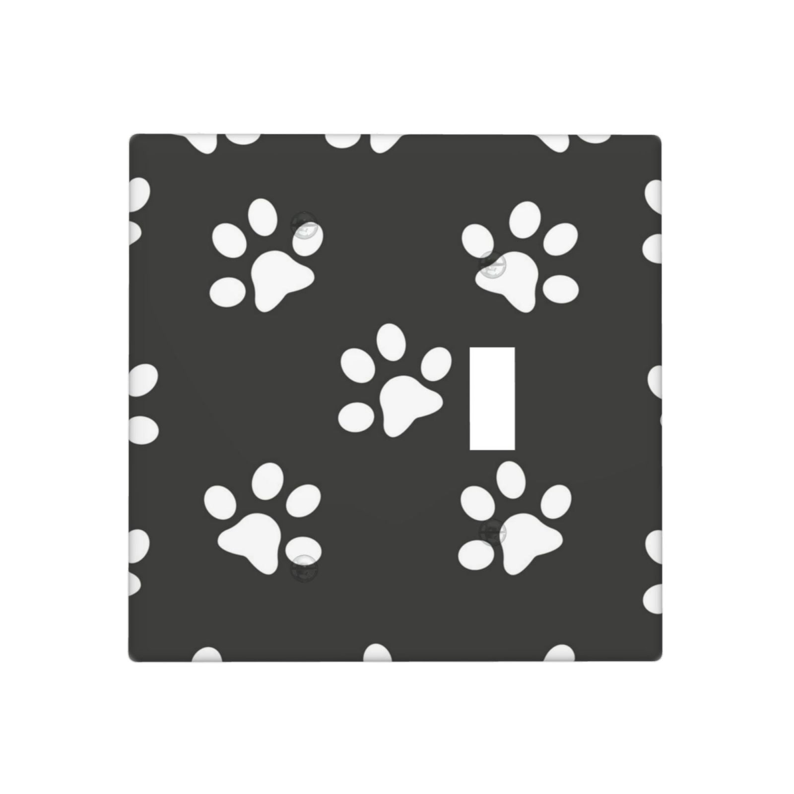 2-Gang 1 Blank 1 Toggle Wall Plate, Cat Paw Prints Plate Covers ...