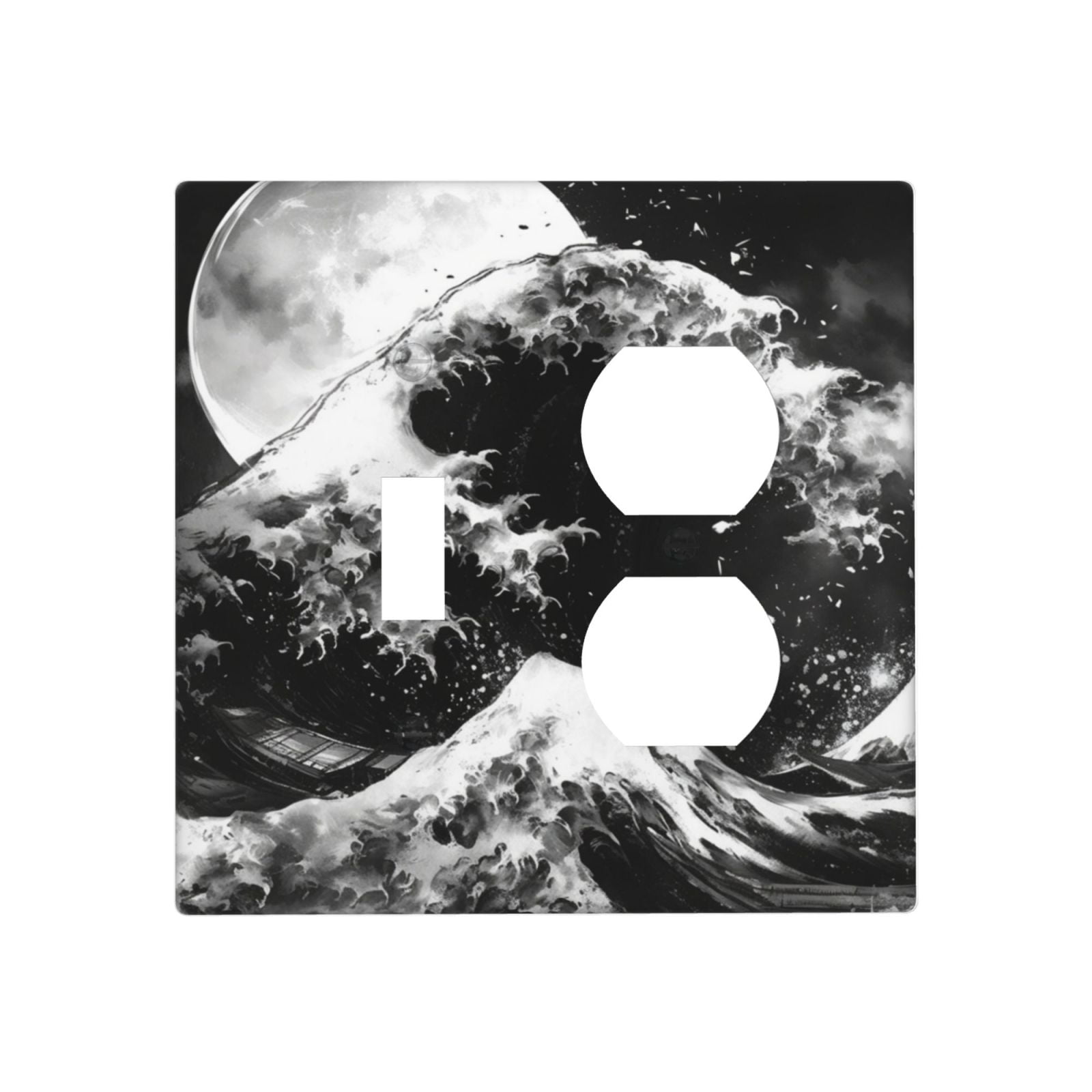 2-Gang 1 Toggle 1 Duplex Wall Plate for Bedroom Room Bathroom ...