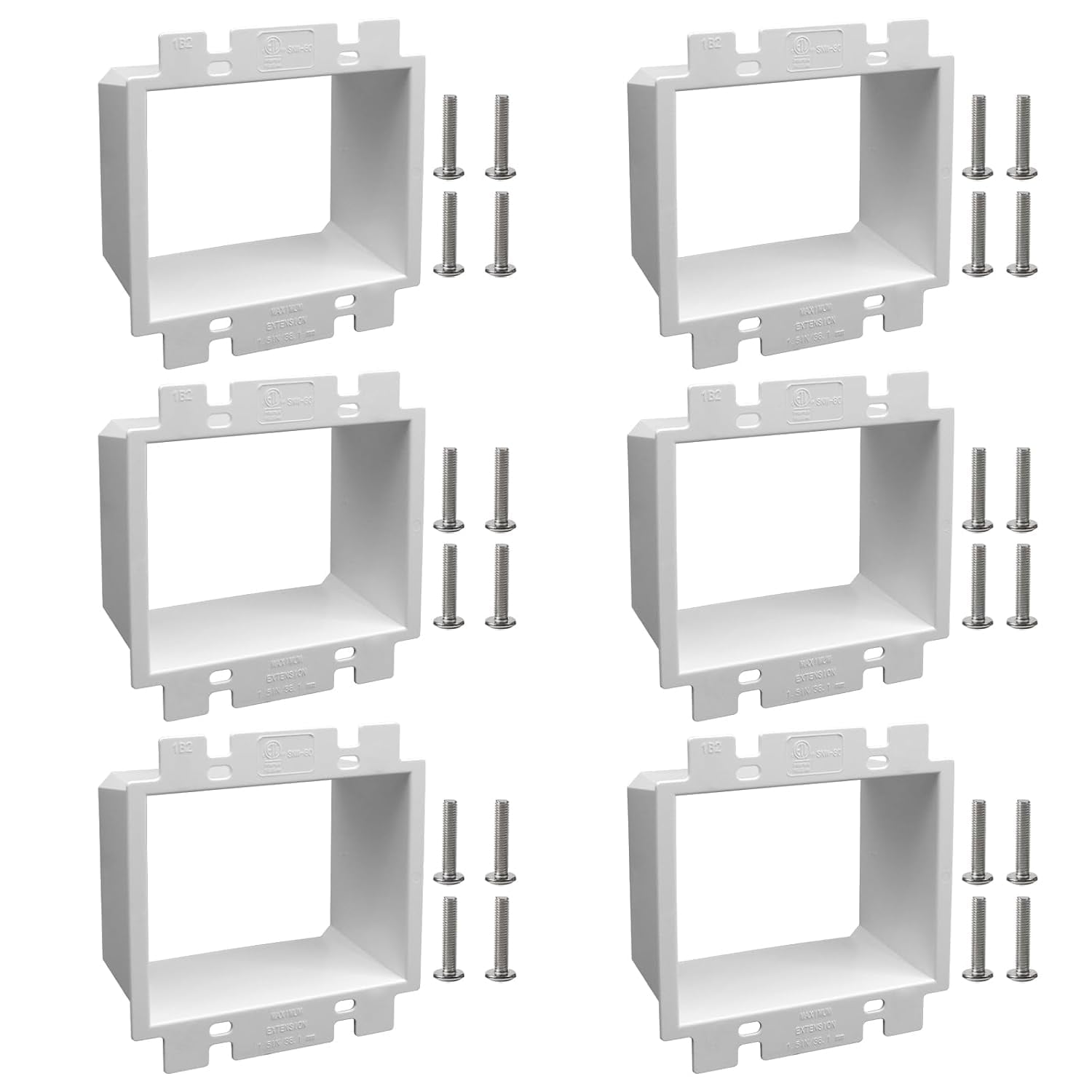 2-Gang BE2 Non-Metallic Electrical Power Outlet Box Extender(ETL Listed ...