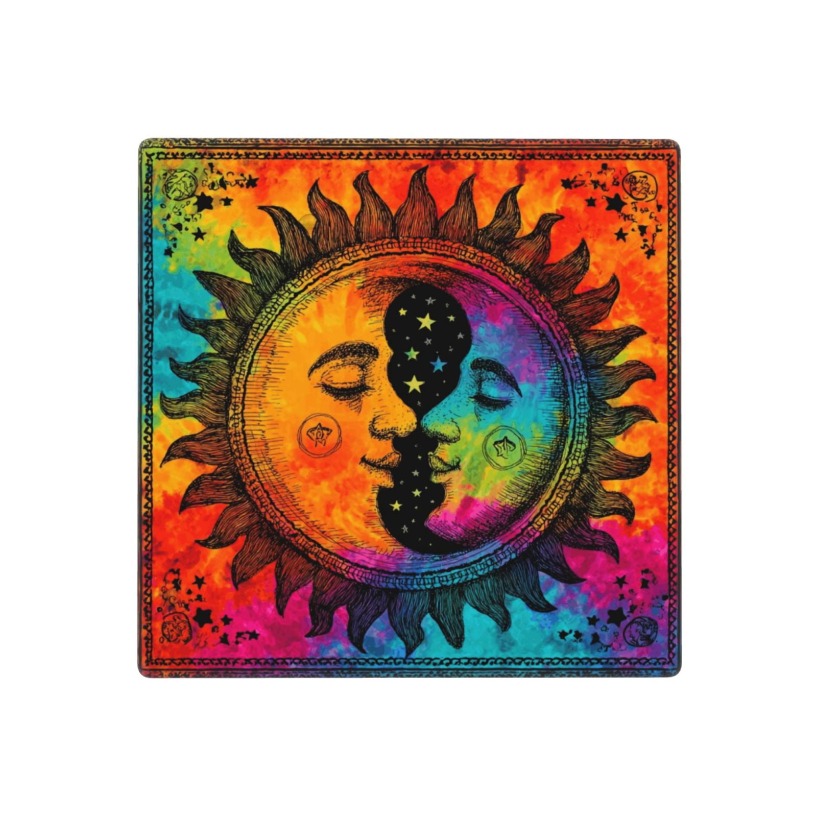 2-Gang Blank Wall Plate for Bedroom Room Bathroom Decorative, Sun Moon ...