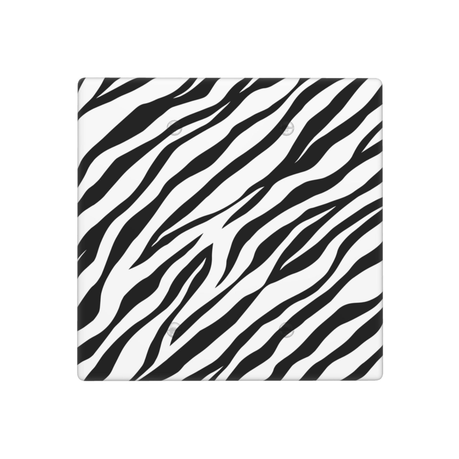 2-Gang Blank Wall Plate for Bedroom Room Bathroom Decorative, Zebra ...