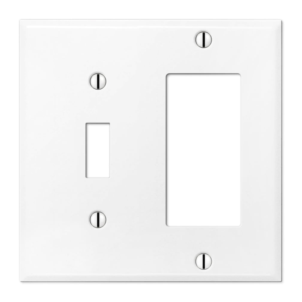 2 Gang Combination METAL Wall Plate - (1) Decorator / GFCI / Rocker ...