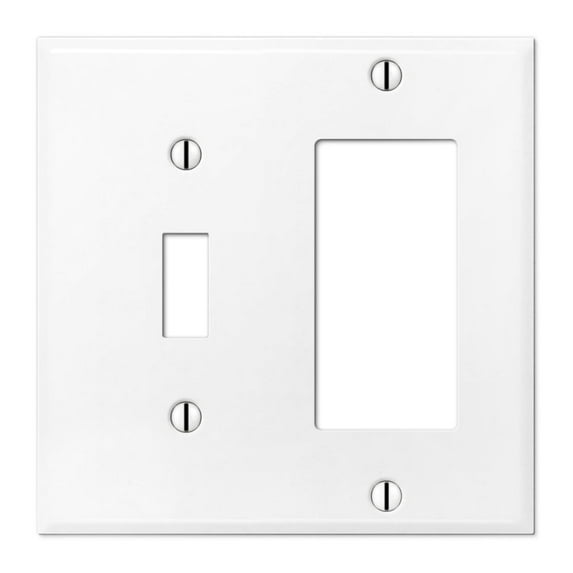 2 Gang Combination METAL Wall Plate - (1) Decorator / GFCI / Rocker ...
