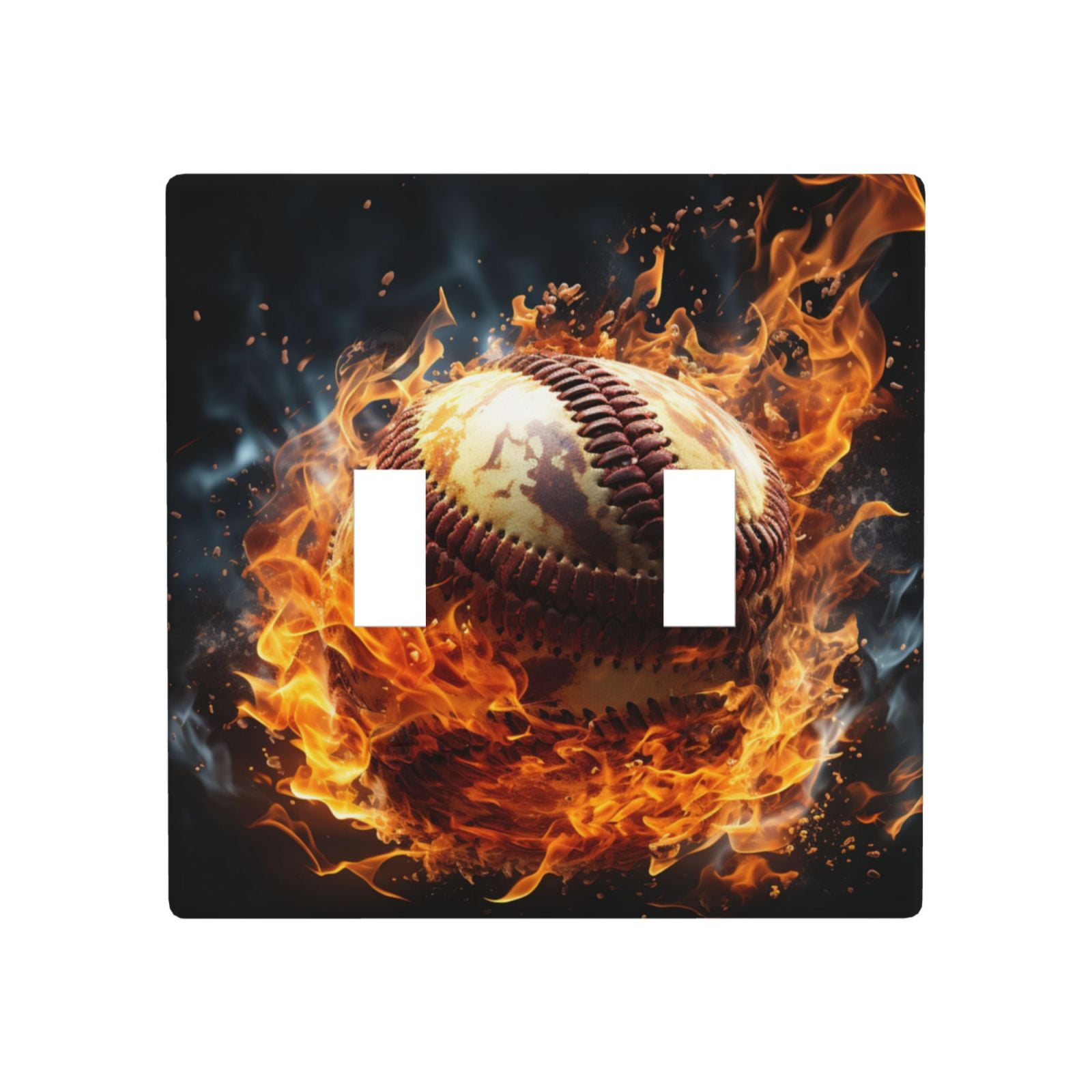 2 Gang Double Toggle Wall Plate Light Switch Cover Wallplate - Burning ...