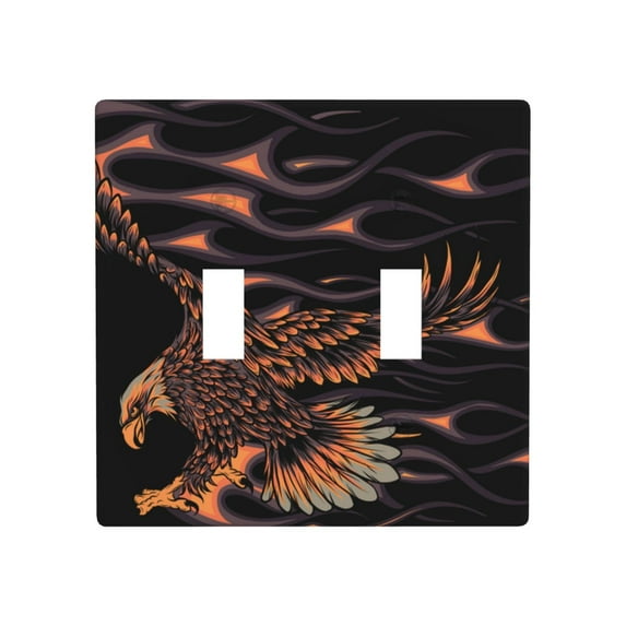 2 Gang Double Toggle Wall Plate Light Switch Cover Wallplate - Flaming ...